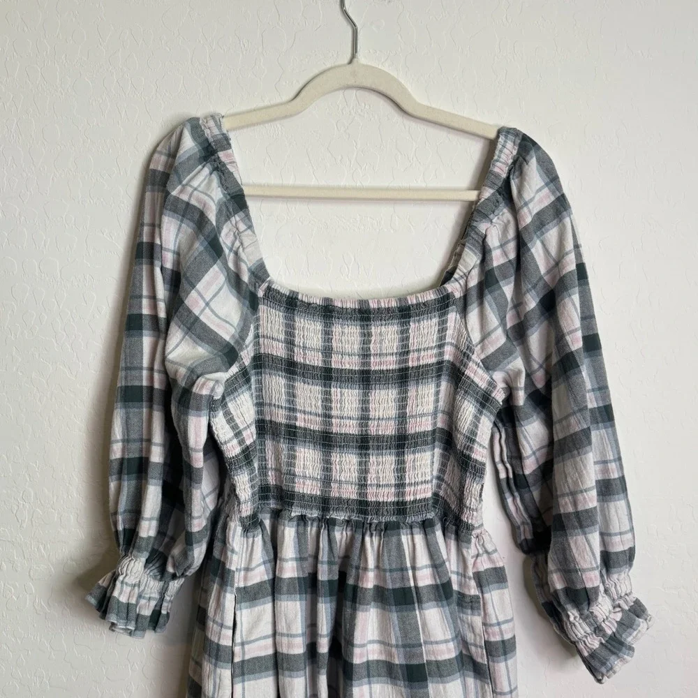 Madewell | Dresses | Madewell Xxl Lucie Elbowsleeve Smocked Mini Dress ...